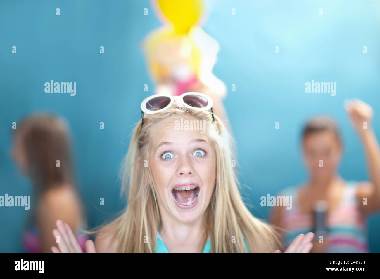 Teenage girl gasping Stock Photo - Alamy