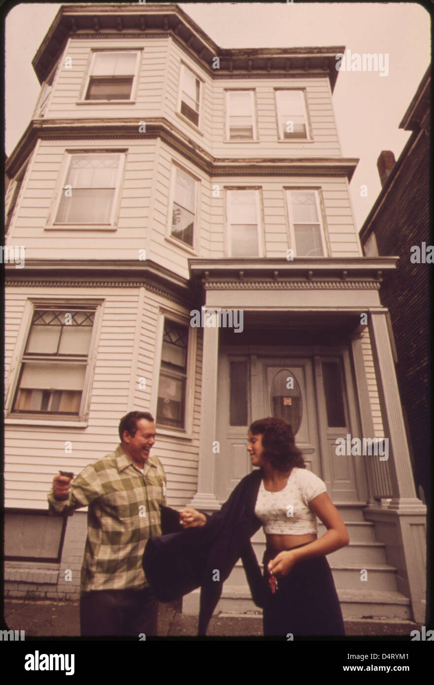 Anthony Bruno and Daughter Sandra in Front of Their Home at 39 Neptune ...