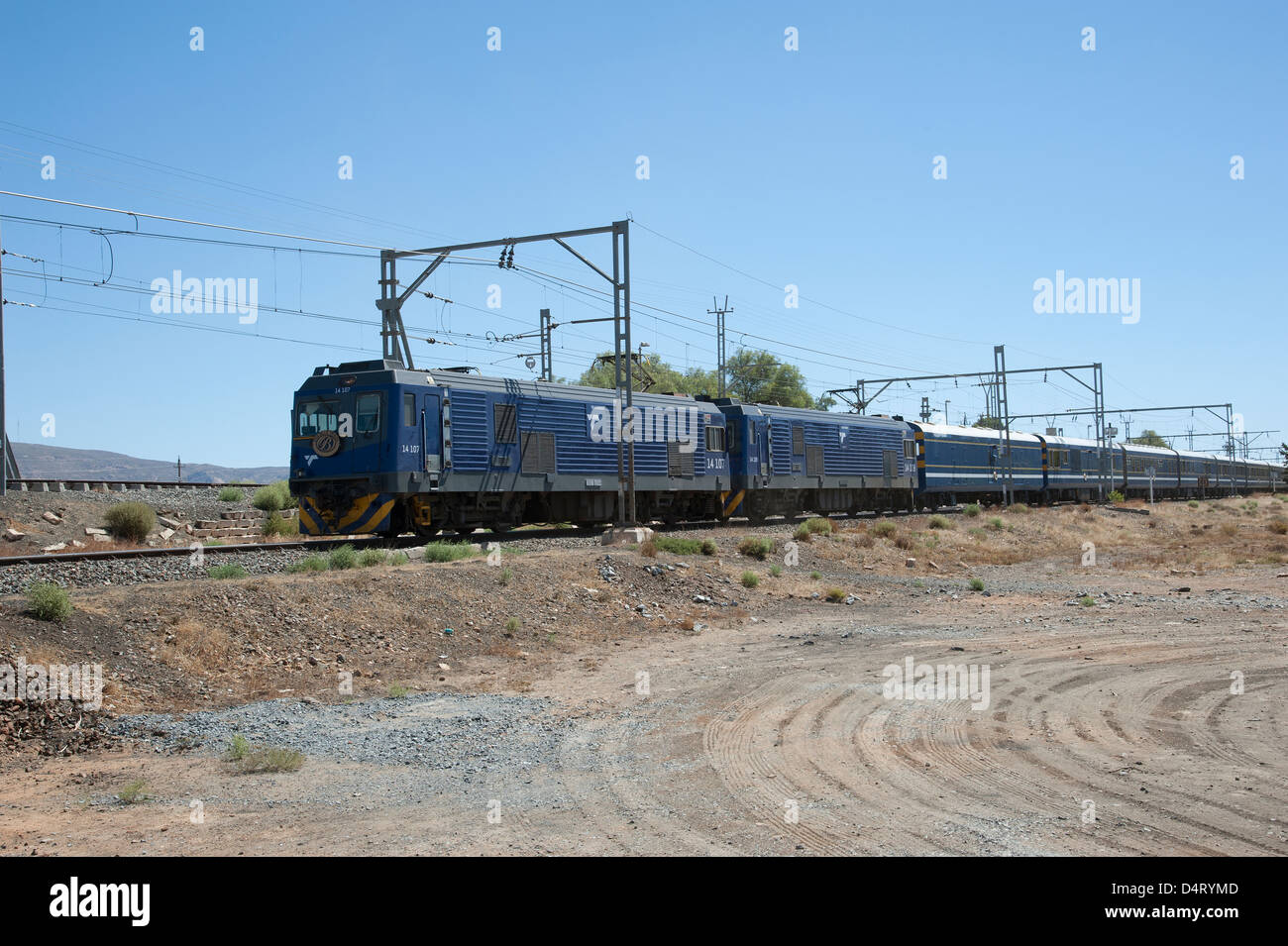 The Blue Train in the Karoo at Matjiesfontein South Africa famous ...