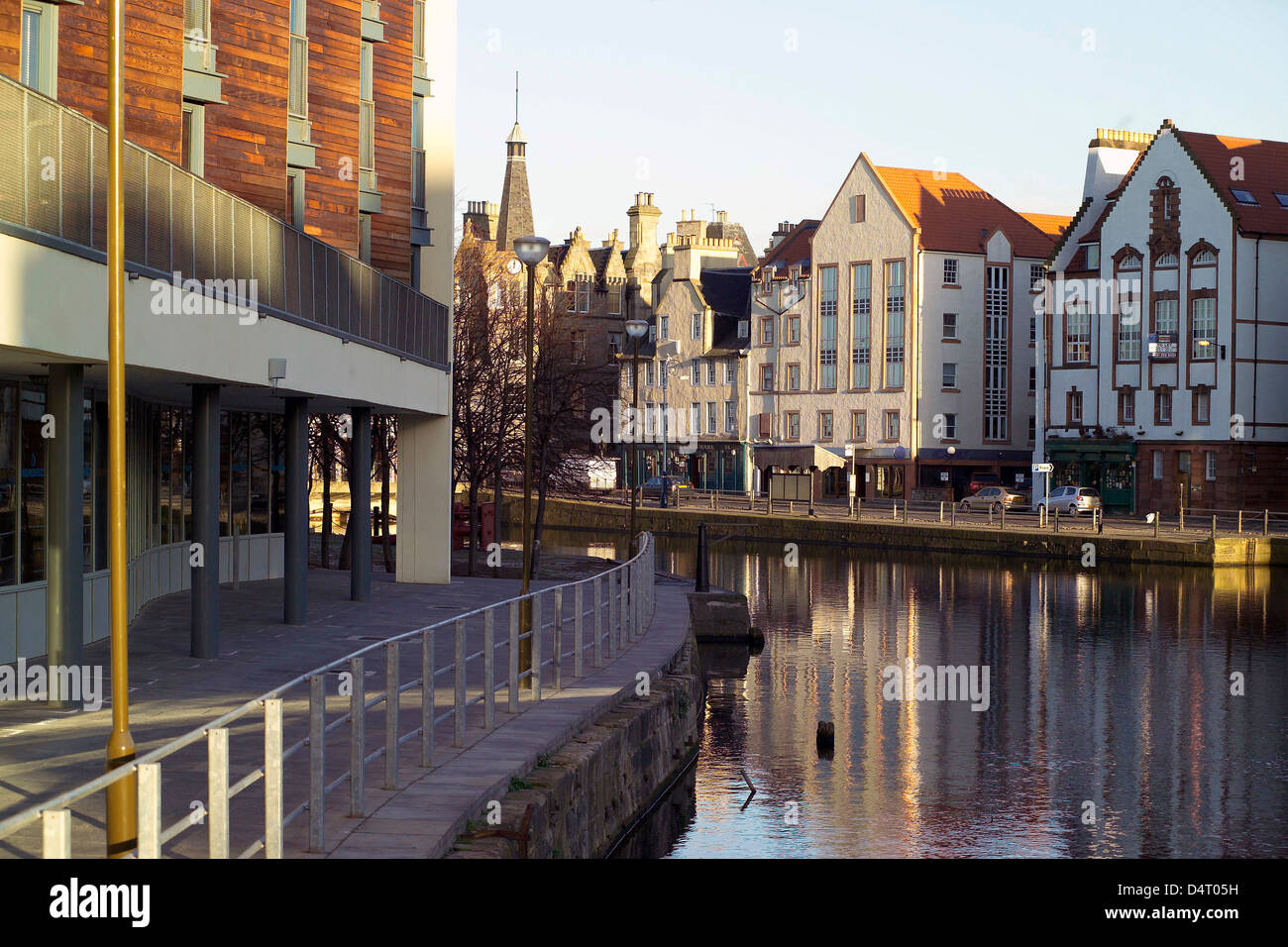 leith waterfront with buildings and water Stock Photo - Alamy