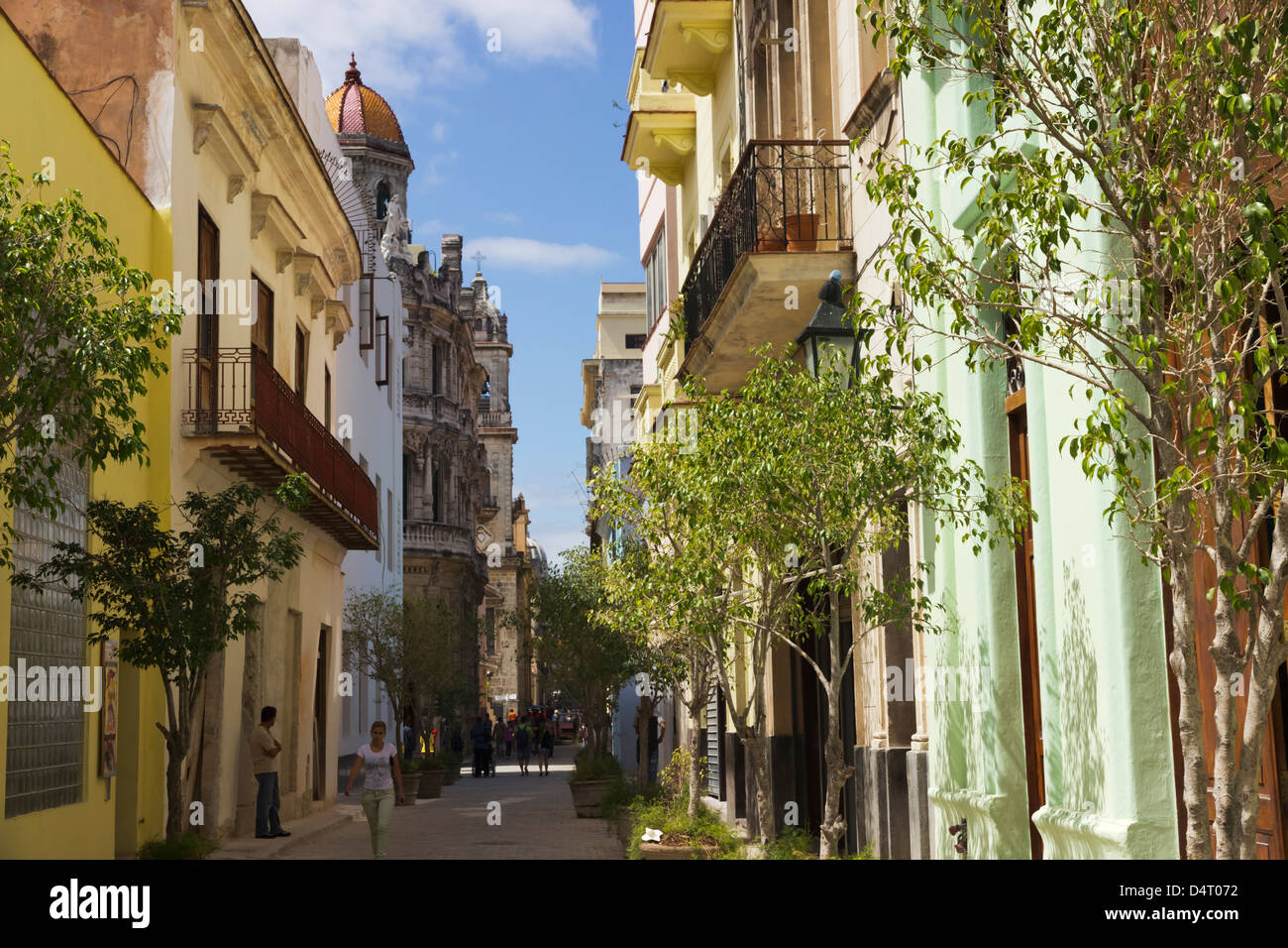 Restored Colonial Buildings in Amargura Havana Vieja Cuba Stock Photo ...