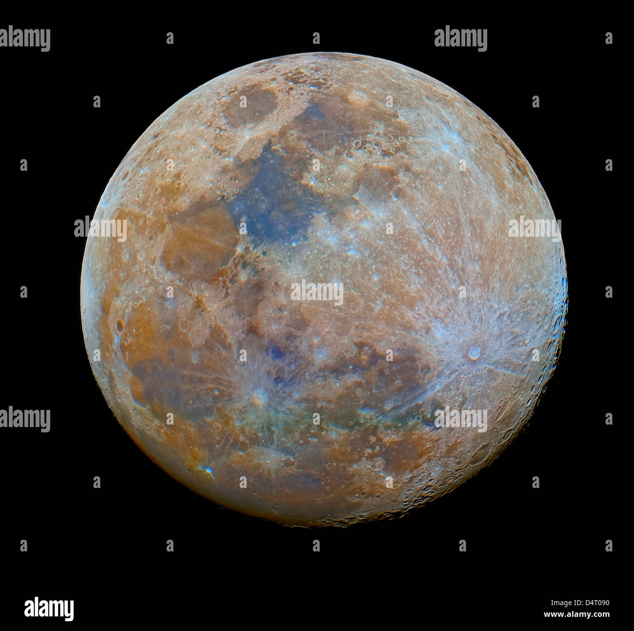 The almost full Moon in color, Buenos Aires, Argentina Stock Photo - Alamy