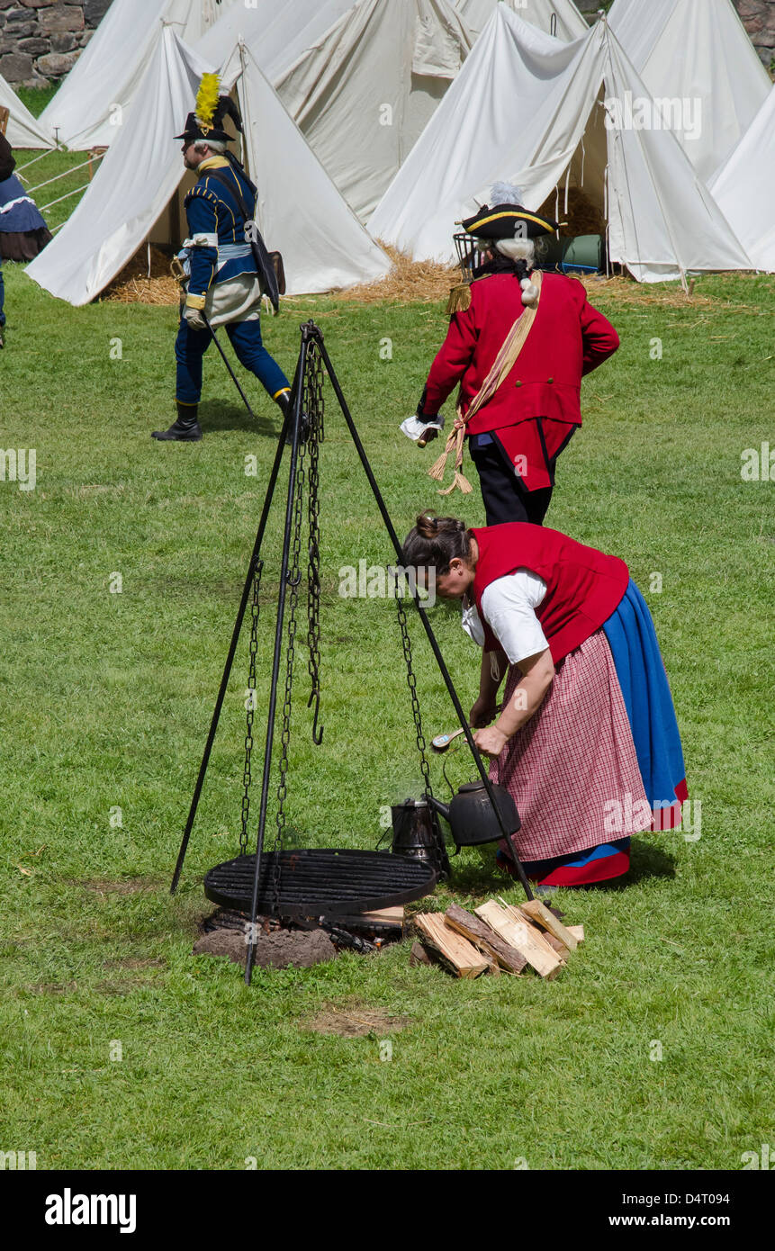 17-th century soldier display with simulated musket fire Stock Photo ...