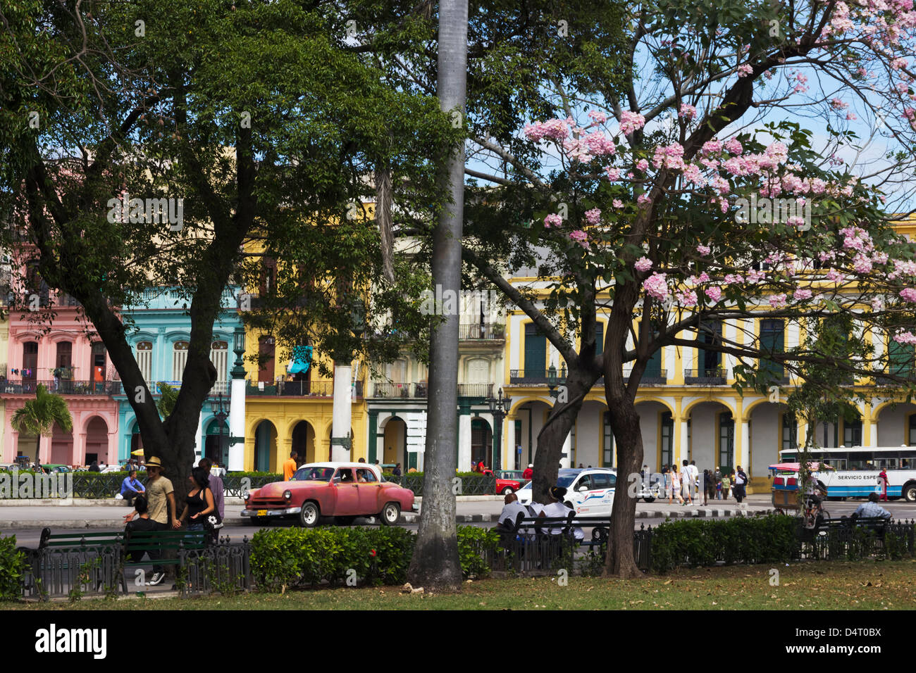 Colorful Colonial Buildings in Paseo De Marti Havana Cuba Stock Photo ...