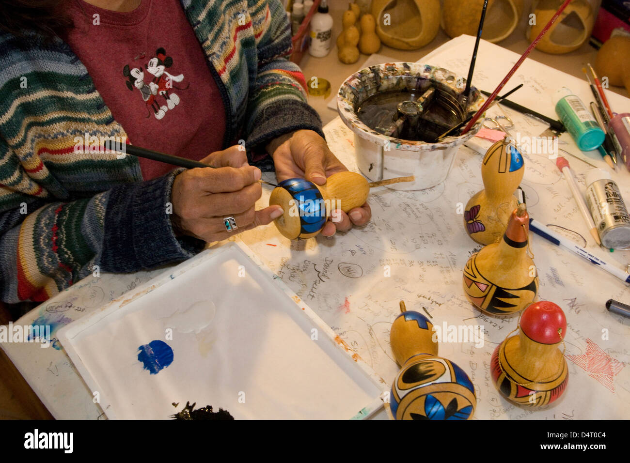 New Mexico: Native American art / gourd painting Stock Photo - Alamy
