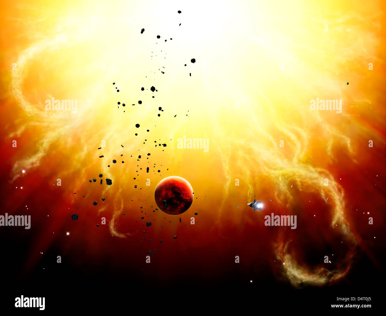 Artist's concept of a manned expedition to the inner planets of a ...