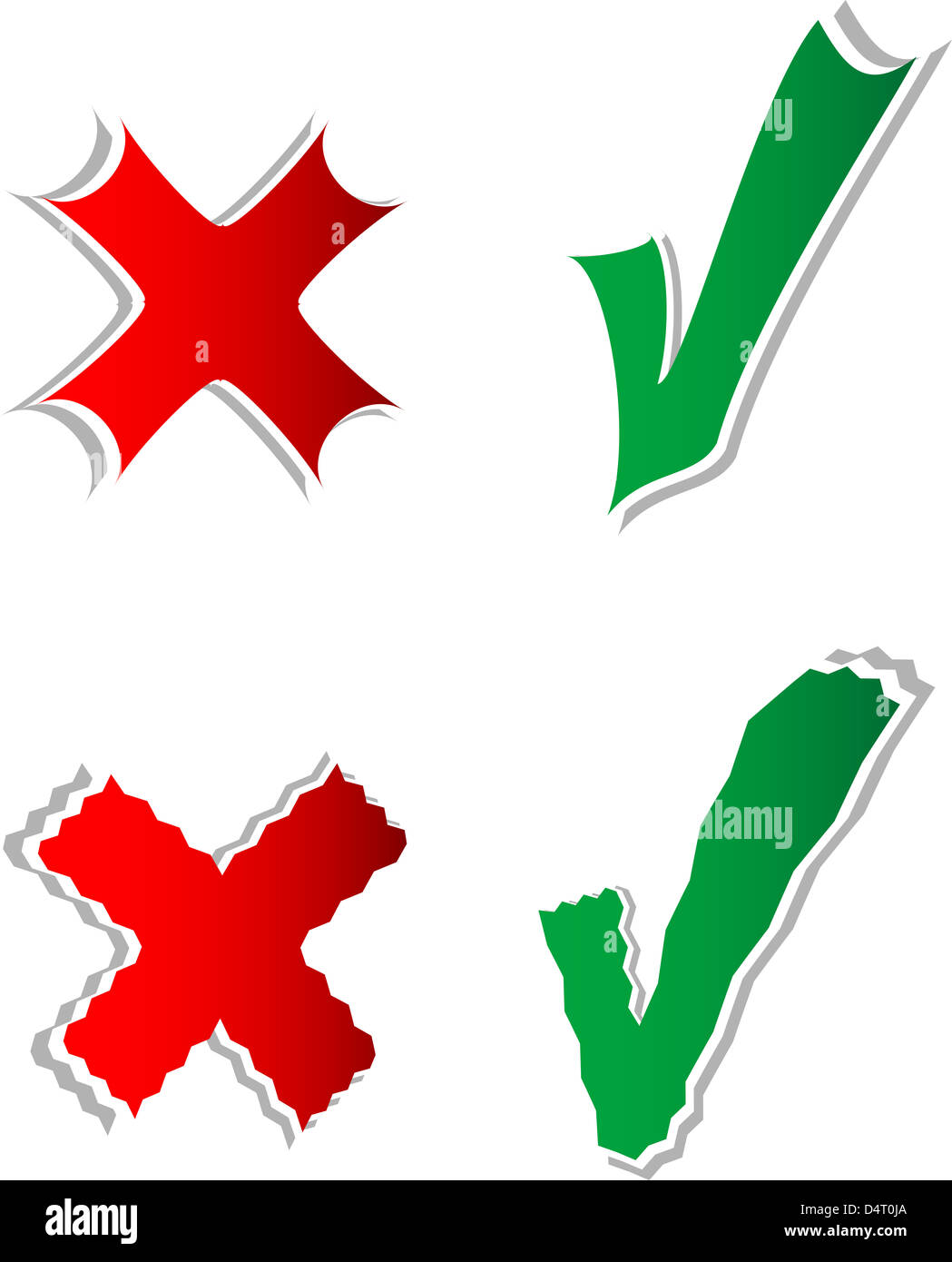 Check mark stickers set Stock Photo - Alamy