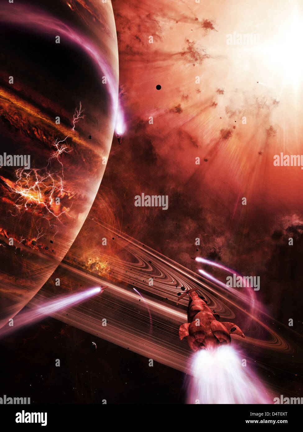 Starships hone their skills in a virtual battlefield Stock Photo - Alamy