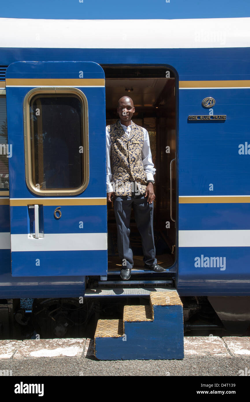 The blue Train at Matjiesfontein in the Karoo region of South Africa ...