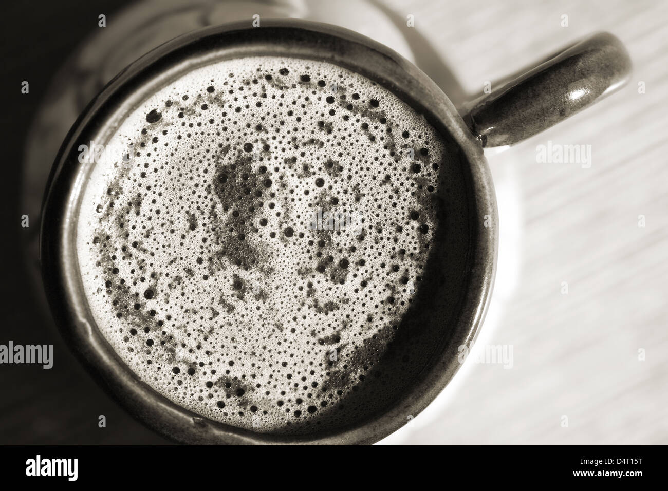 Monochrome image, drinking coffee Stock Photo - Alamy