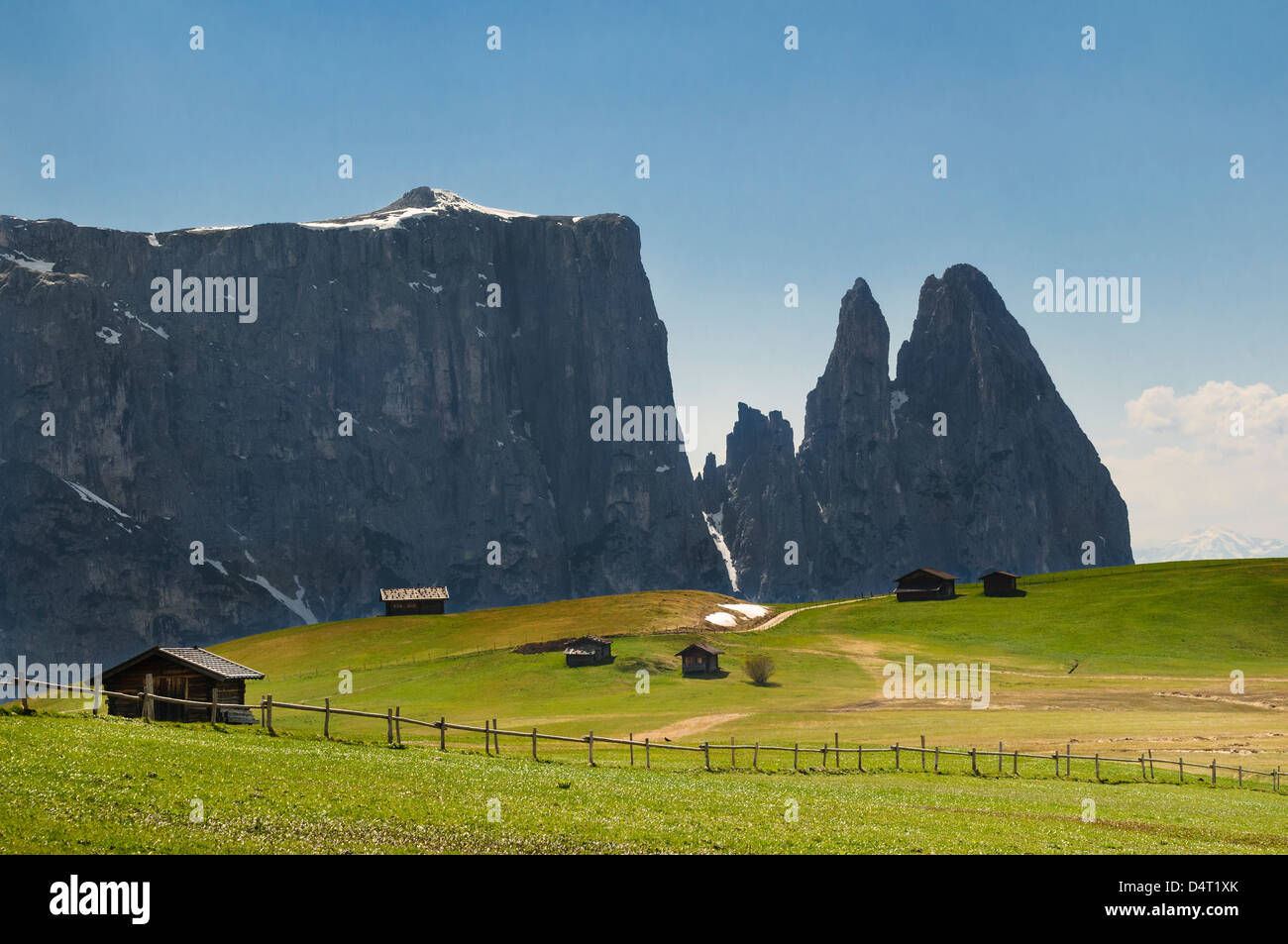 Siusi Alps, Trentino Alto Adige, Italy. Alpe di Siusi during Spring ...