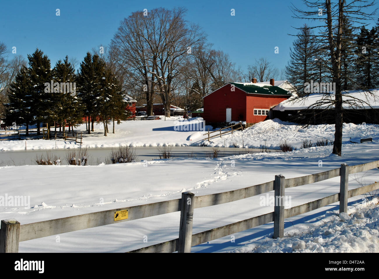 Barnyard in Winter Stock Photo - Alamy