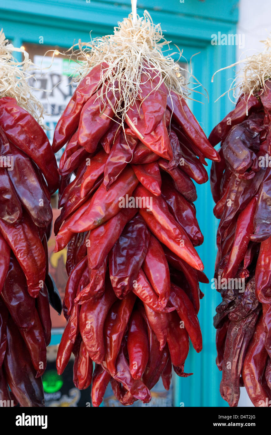 Santa Fe: dried red chiles Stock Photo - Alamy
