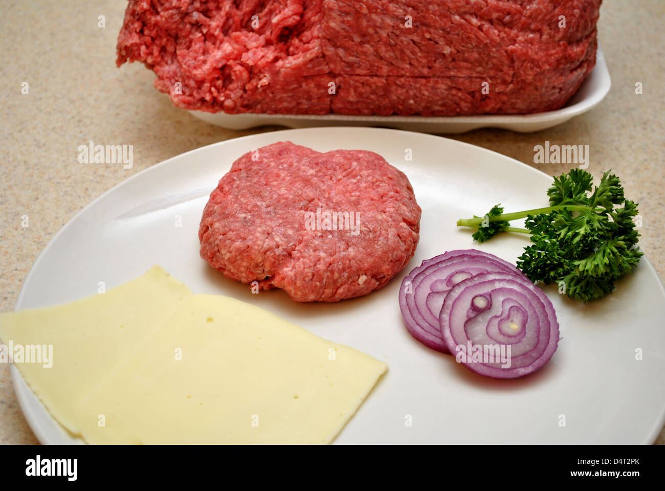 Fresh Ingredients For a Delicious Cheeseburger Stock Photo - Alamy
