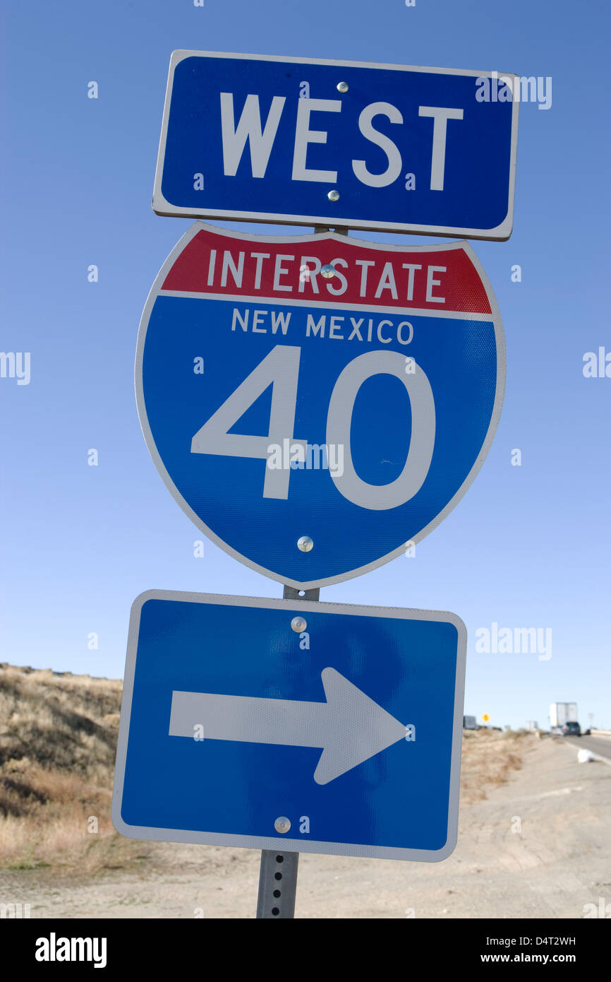 New Mexico: Interstate road-sign Stock Photo - Alamy