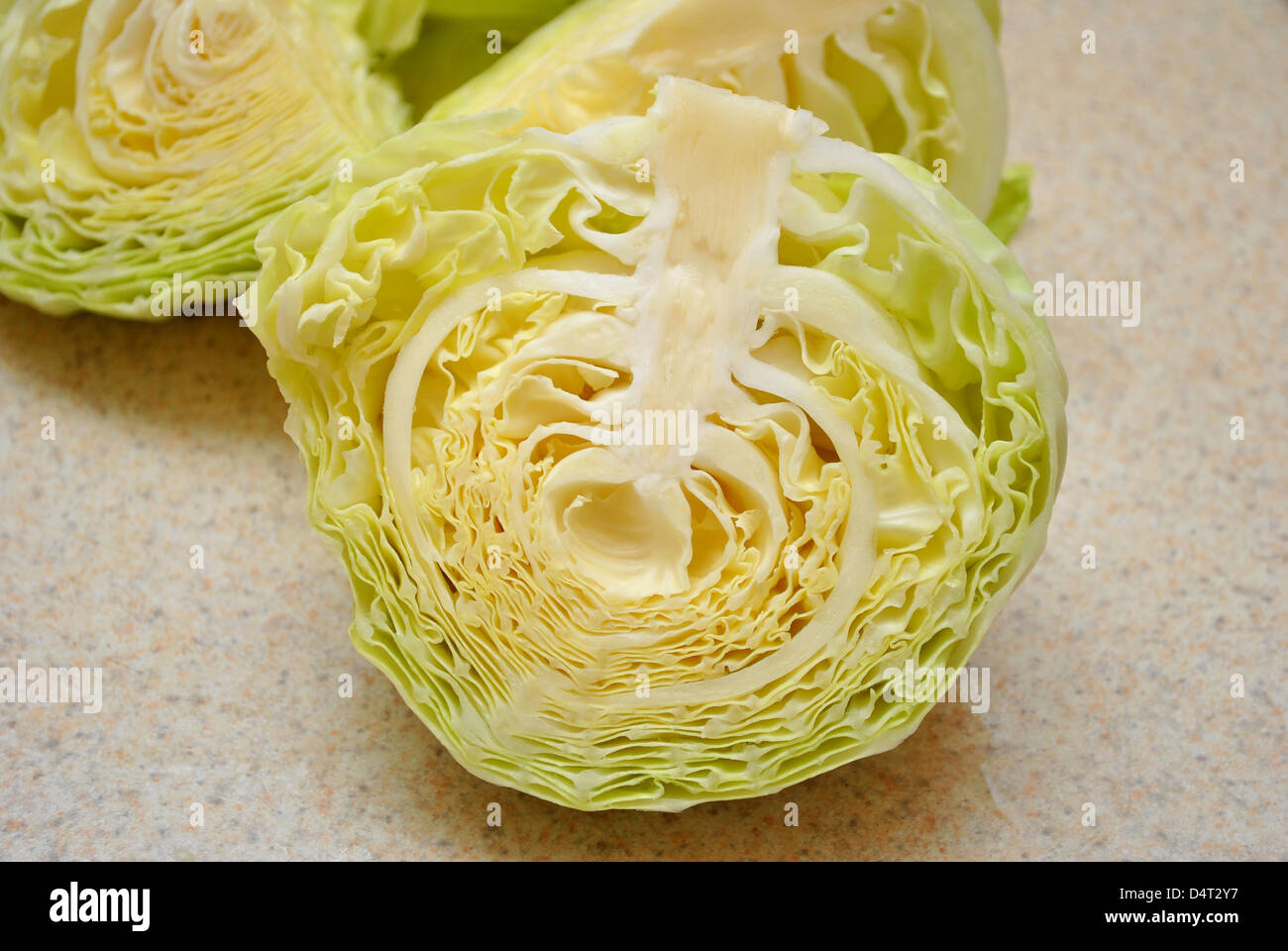 Halved Green Cabbage Stock Photo - Alamy