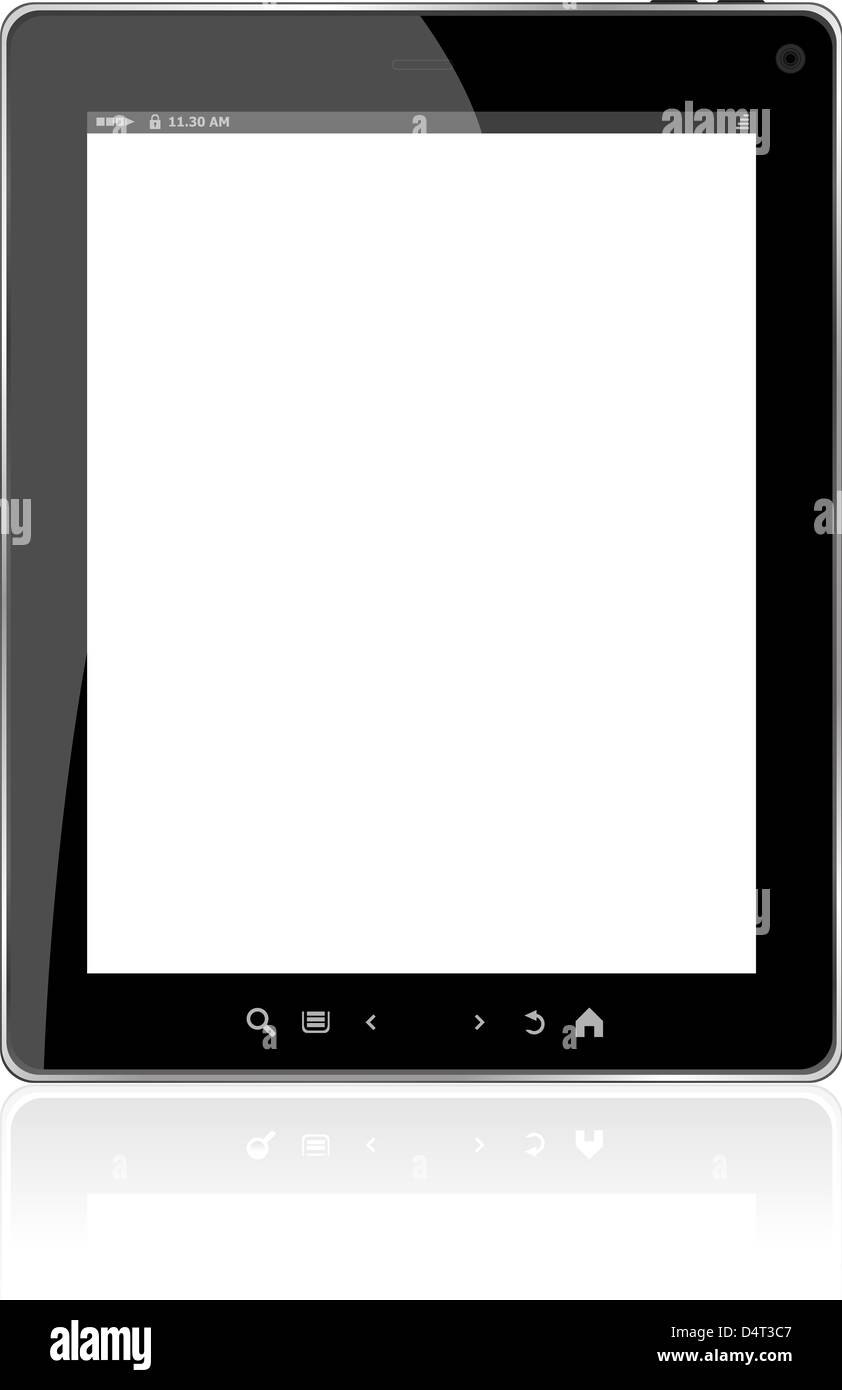 Realistic tablet pc computer with blank screen isolated on white ...