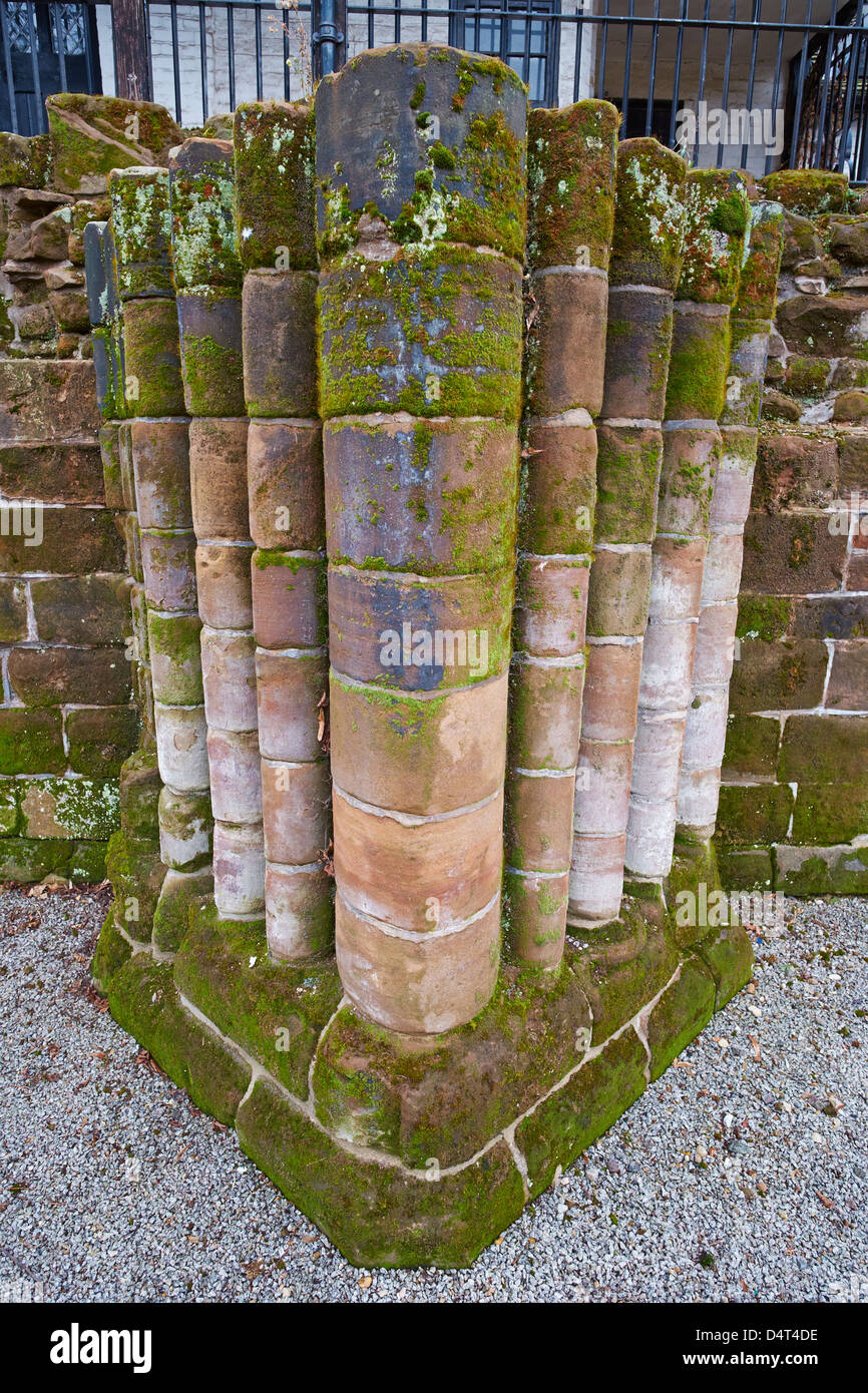 Remains of stone pillar on the West Front Priory Gardens Priory Row ...