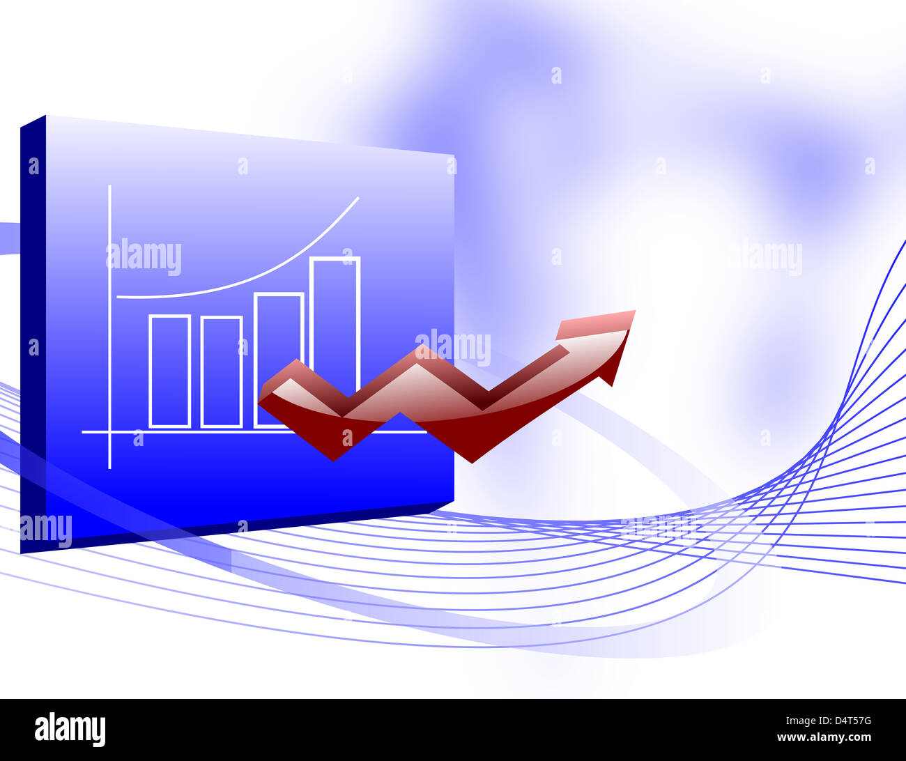 Business Growth Chart with an Up Arrow Stock Photo - Alamy