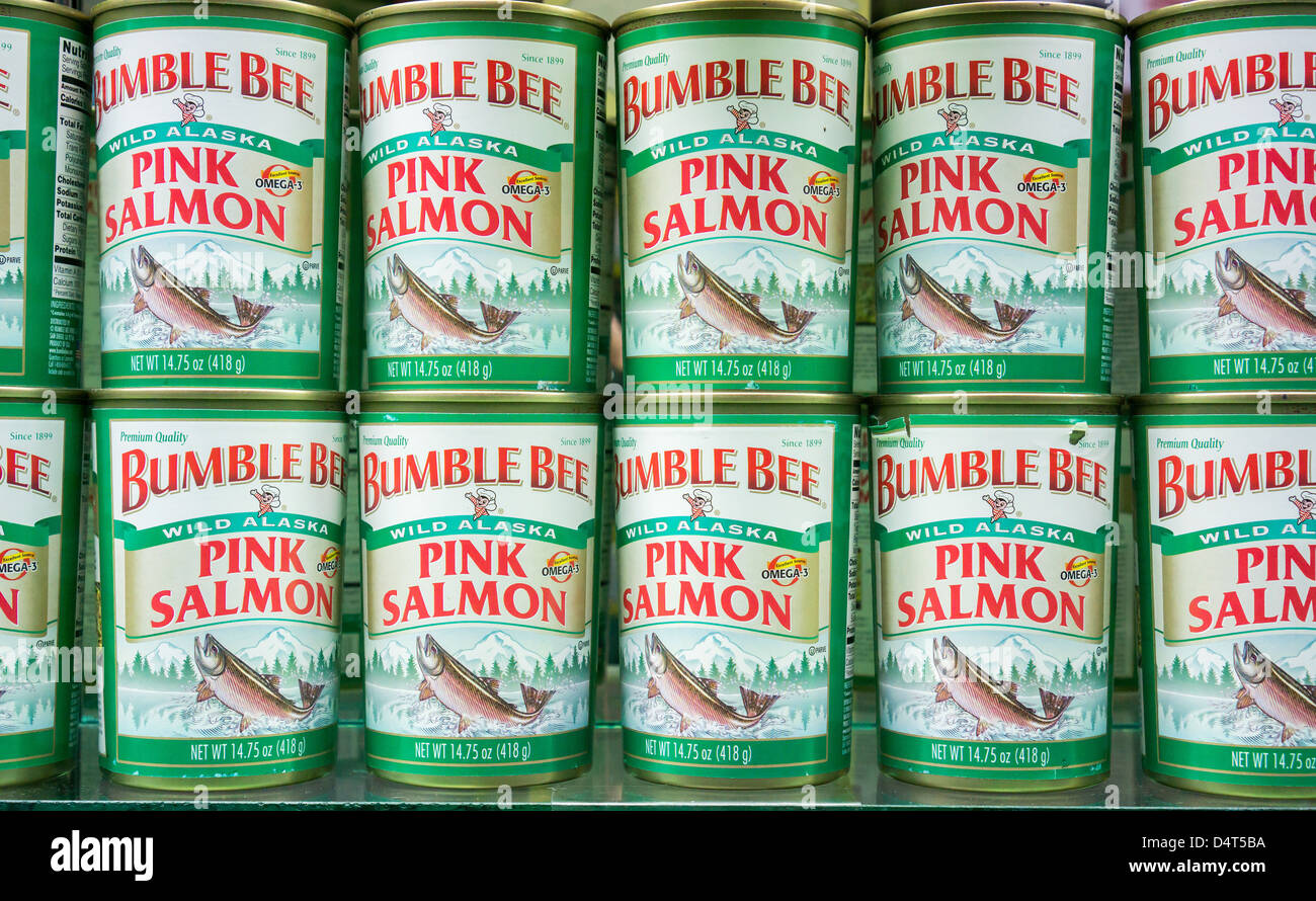 Bumble bee salmon cans hi-res stock photography and images - Alamy