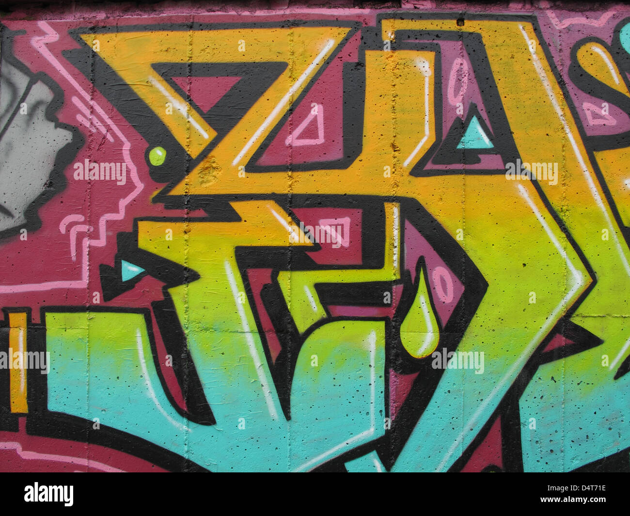 Abstract graffiti on a concrete wall Stock Photo - Alamy