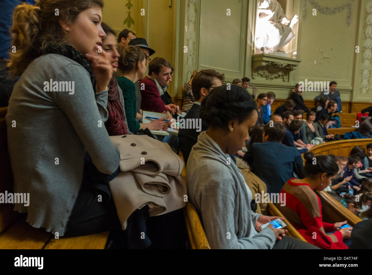Paris, France, Large Crowd Young People Teenagers Inside French ...