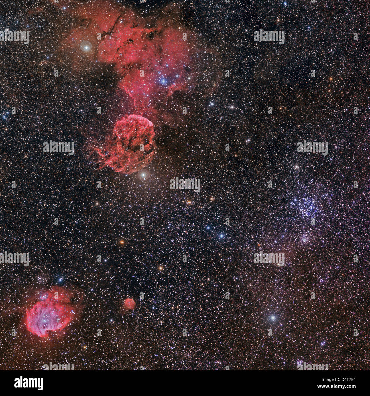 This region in Gemini contains the famous Jellyfish Nebula, Monkey Head ...