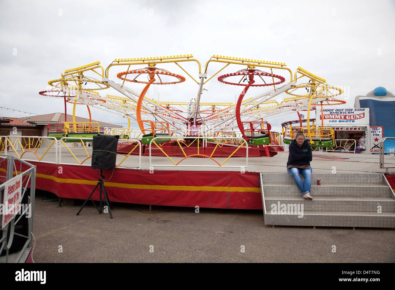 Mablethorpe, UK, empty carousel at Pier Stock Photo - Alamy