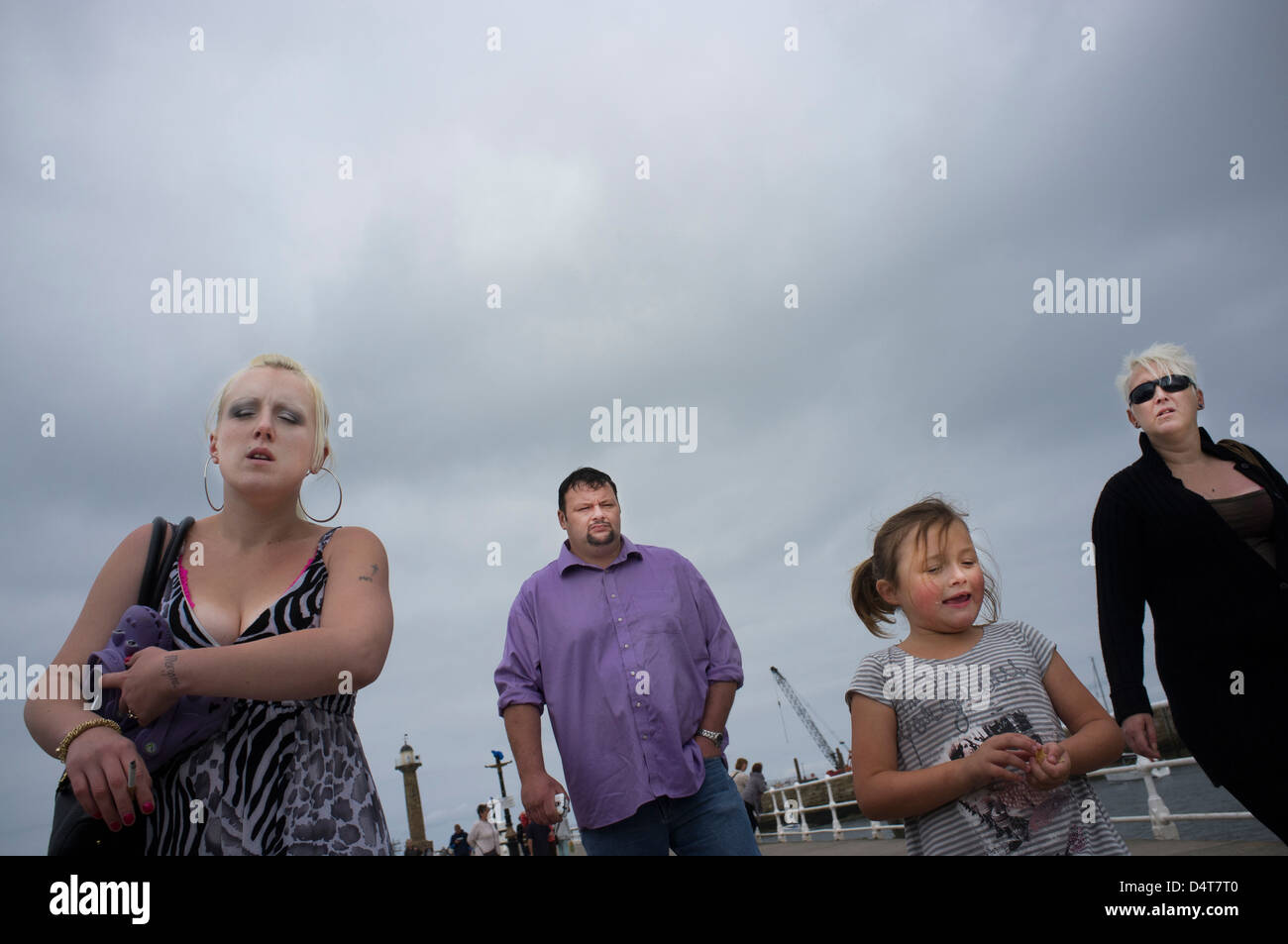 Whitby, UK, tourists at the pier Stock Photo - Alamy