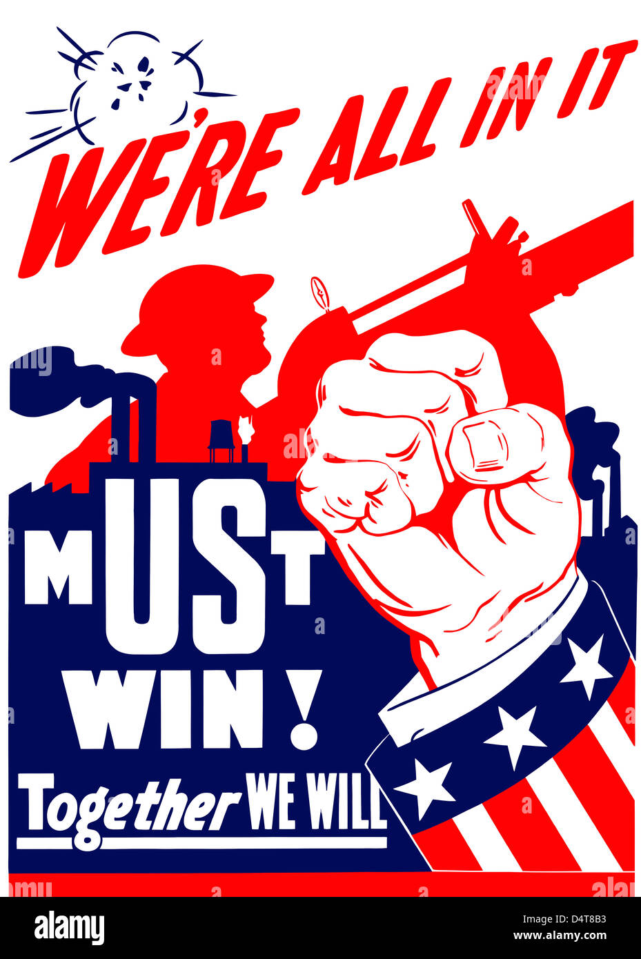 Vintage World War II propaganda poster Stock Photo - Alamy