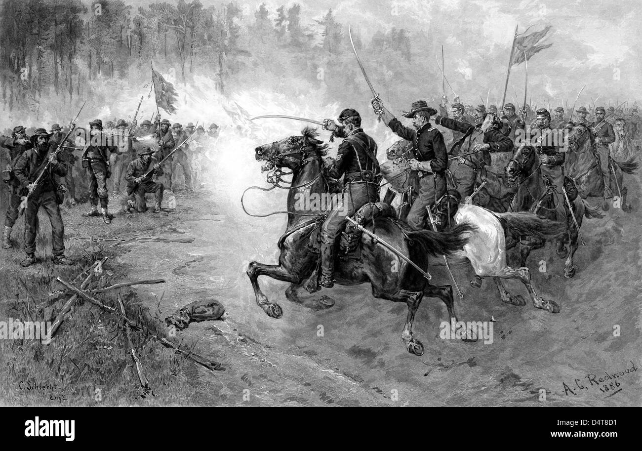 Union And Confederate Soldiers Fighting