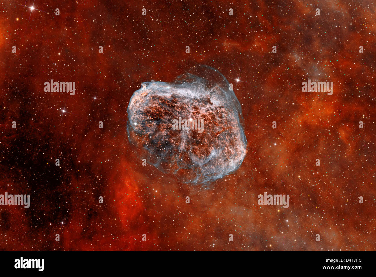 NGC 6888, the Crescent Nebula with Soap-Bubble Nebula Stock Photo - Alamy