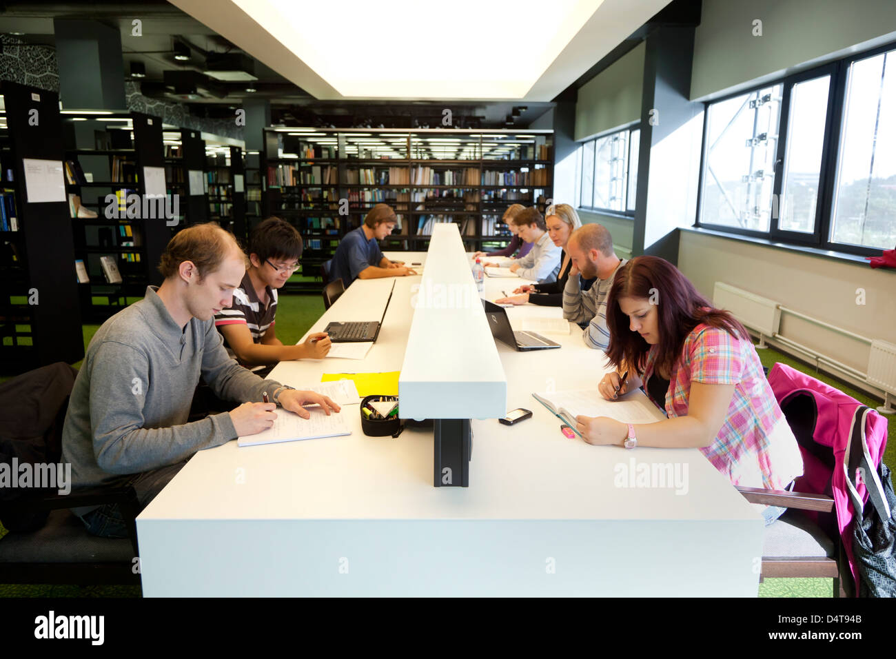 Tallinn, Estonia, students in the library of the Technical University ...