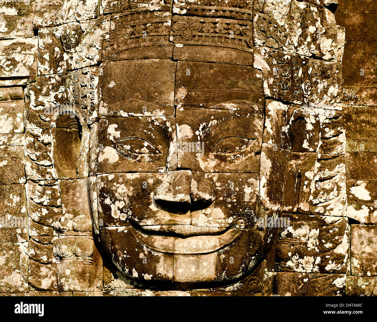 Bayon face , Angkor Wat complex Stock Photo - Alamy