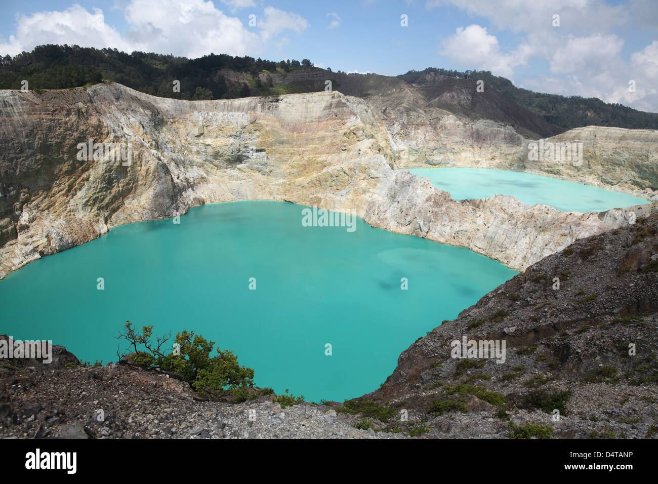 Colourful crater lakes of Kelimutu volcano, Flores Island, Indonesia ...