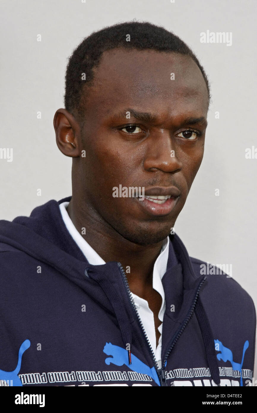 Jamaican sprint champion Usain Bolt visits the new Puma Outlet Store in ...
