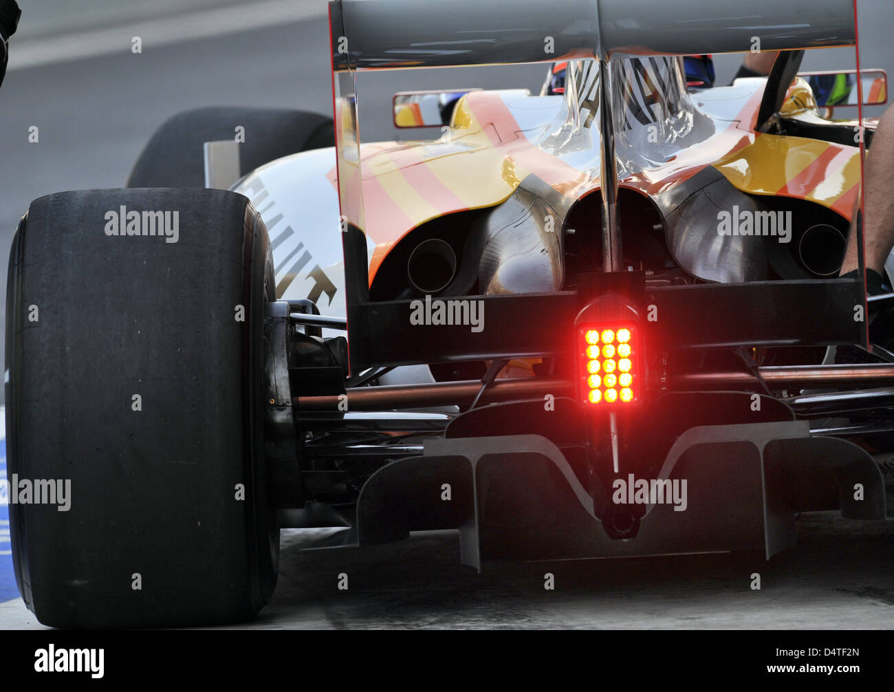 French Formula One driver Romain Grosjean of Renault steers his car ...