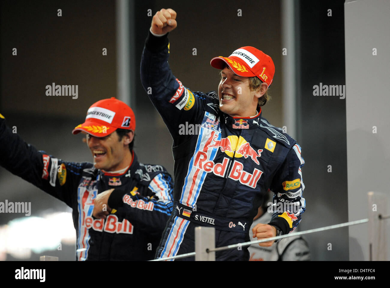 German Formula One driver Sebastian Vettel of Red Bull Racing (R ...
