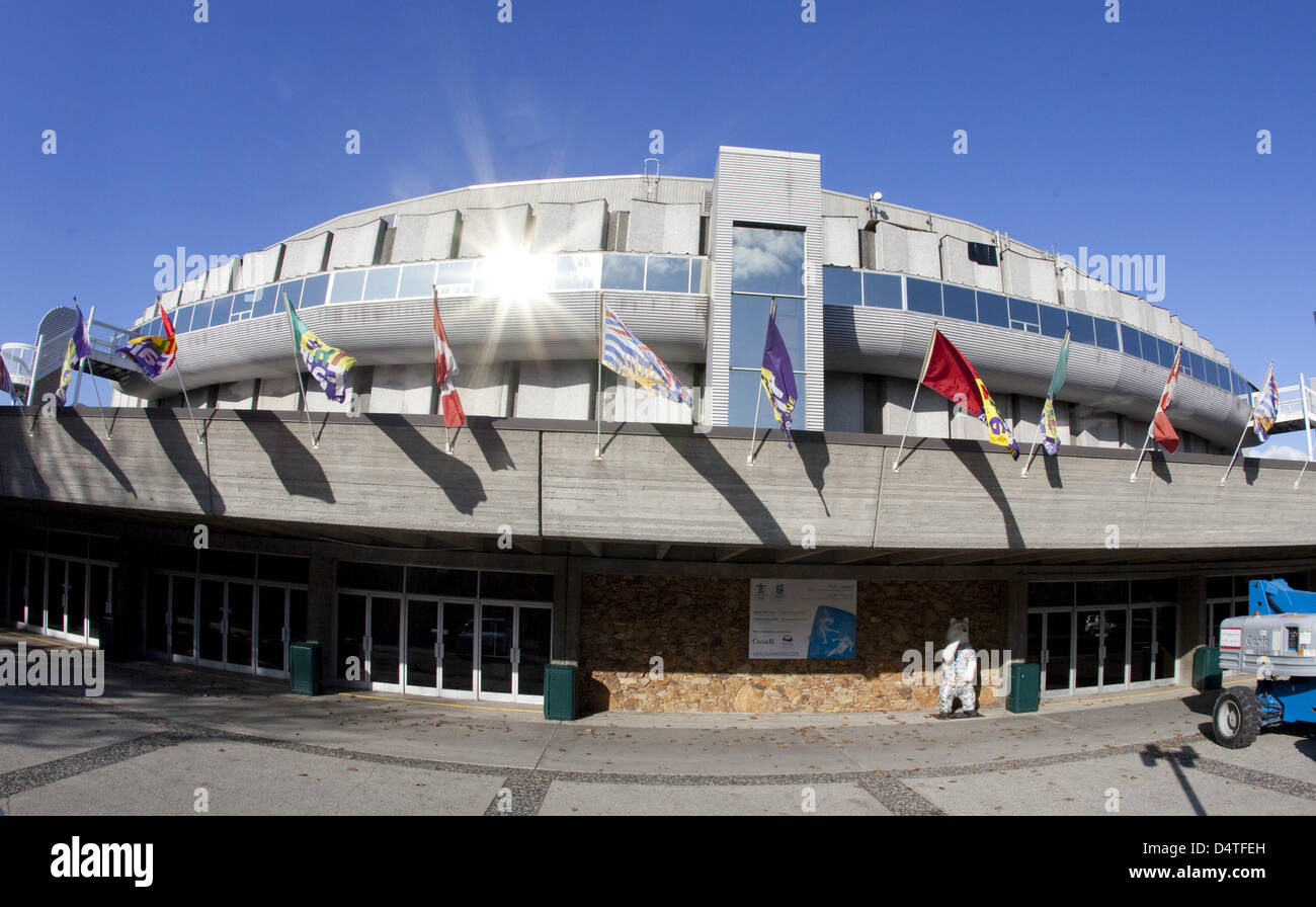 Exterior view of the Pacific Coliseum where the figure skating ...