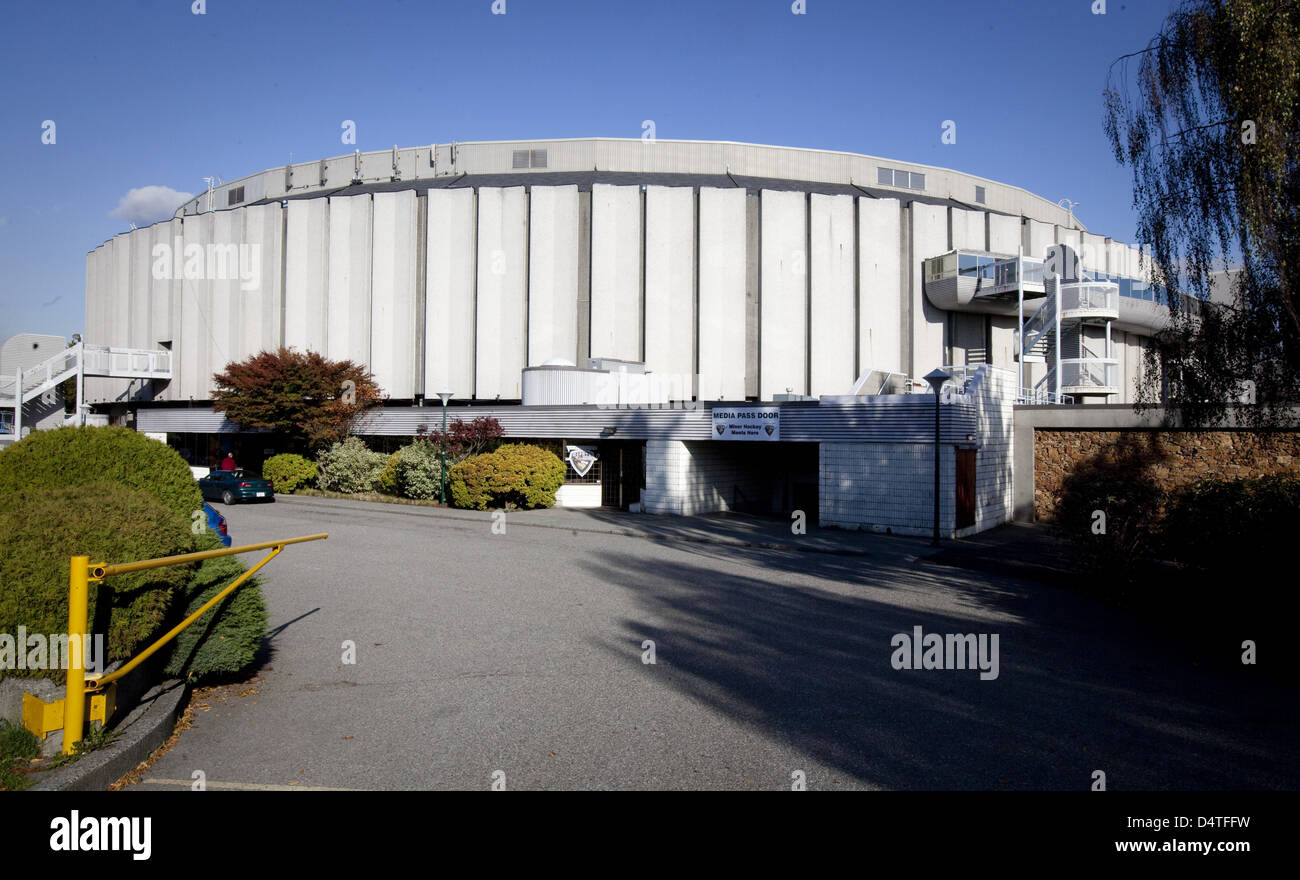 Exterior view of the Pacific Coliseum where the figure skating ...