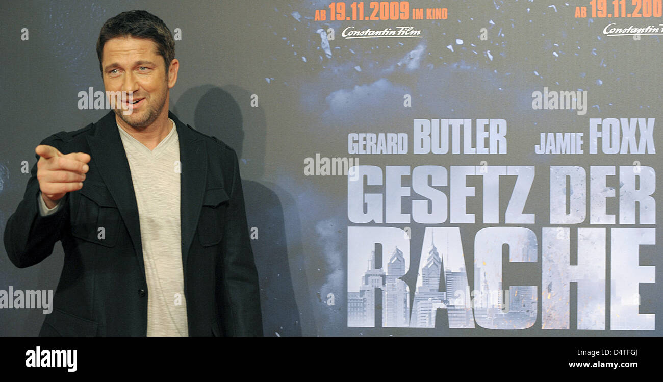 Scottish actor Gerard Butler poses during a press conference for his ...