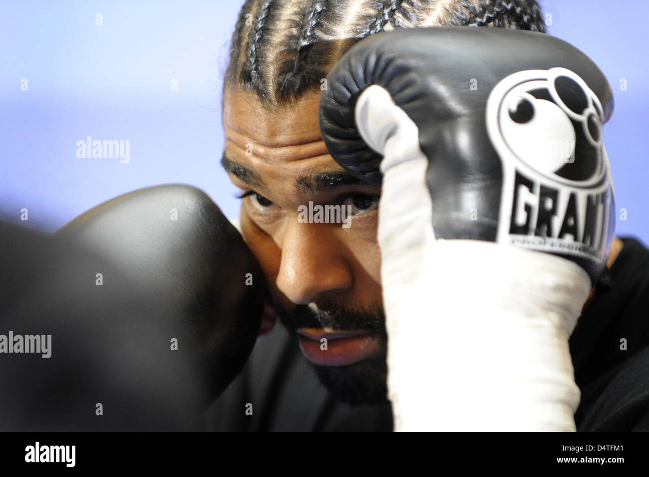 British heavyweight boxer David Haye pictured during a public training ...