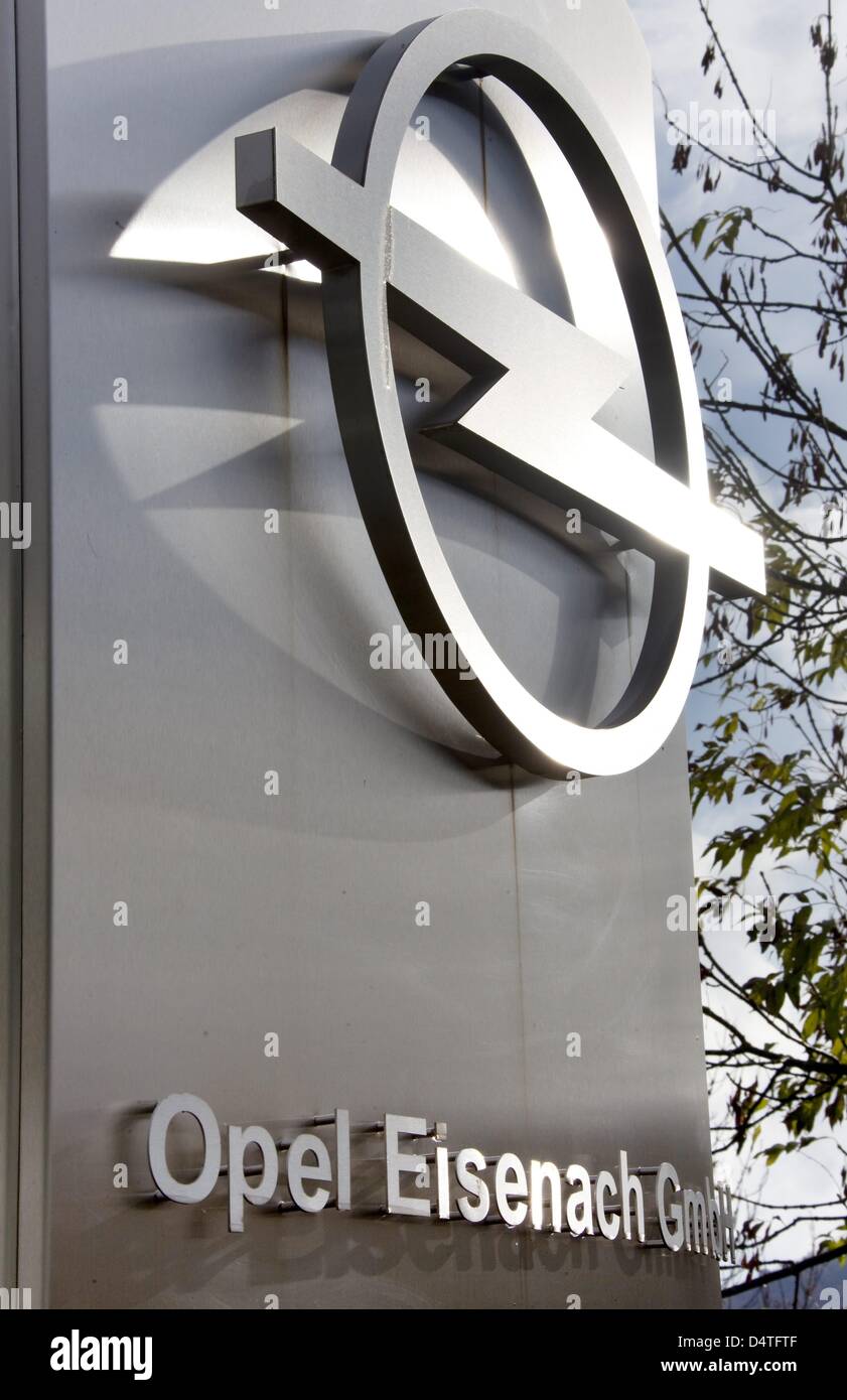 The Opel logo pictured at the factory in Eisenach, Germany, 04 November ...