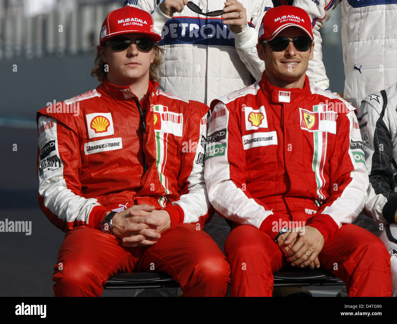 Scuderia Ferrari?s drivers Kimi Raikkonen (L) and Giancarlo Fisichella ...