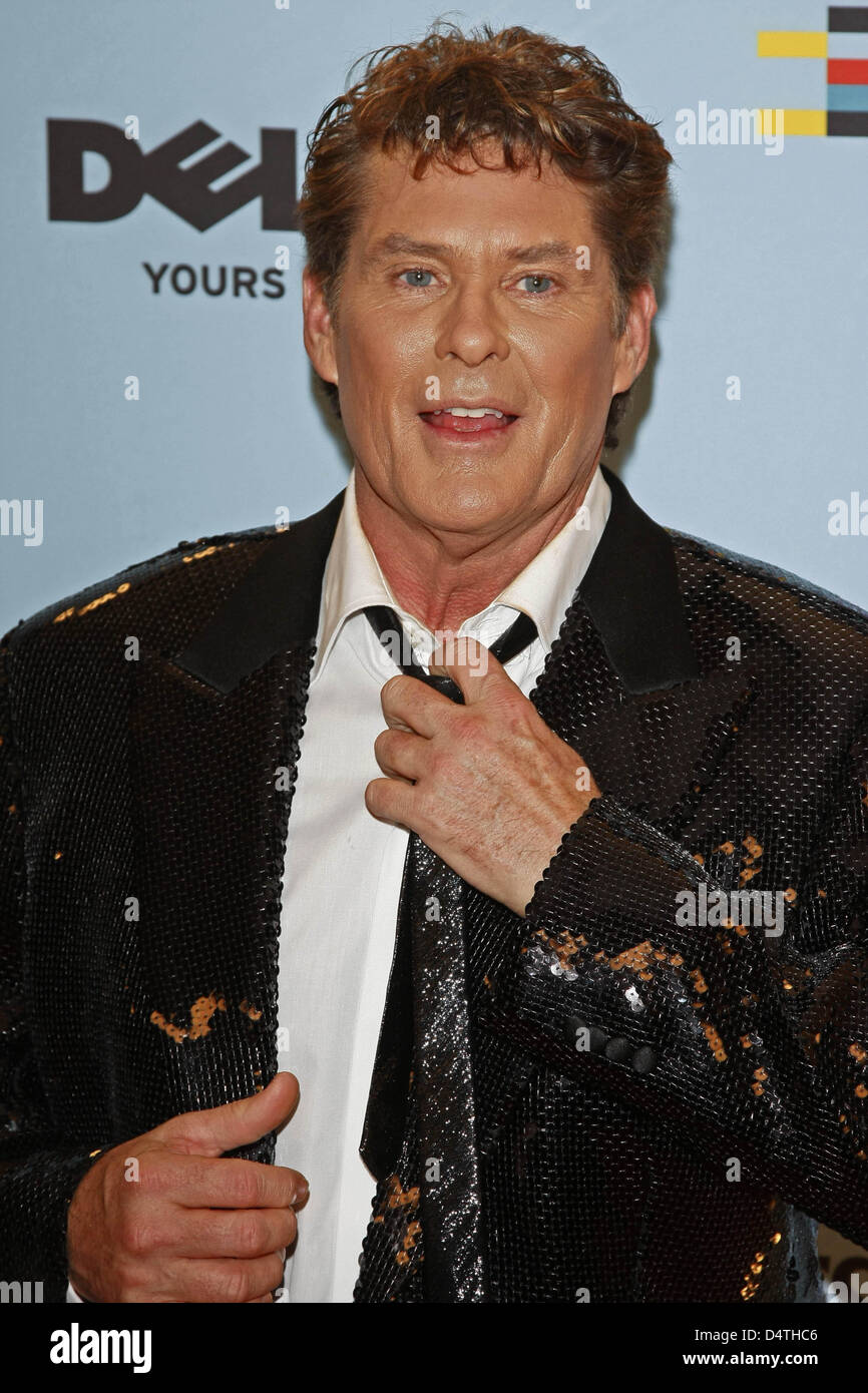 US actor and singer David Hasselhoff arrives at the MTV Europe Music ...