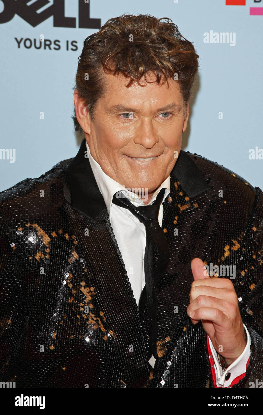 US actor and singer David Hasselhoff arrives at the MTV Europe Music ...