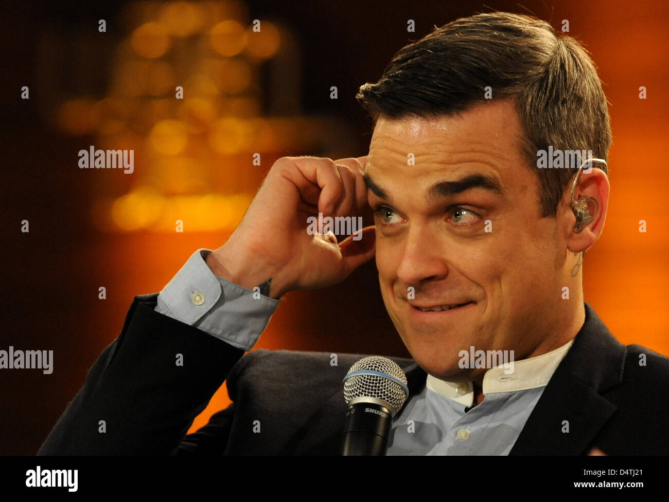 Singer Robbie Williams pictured during the German television show ...