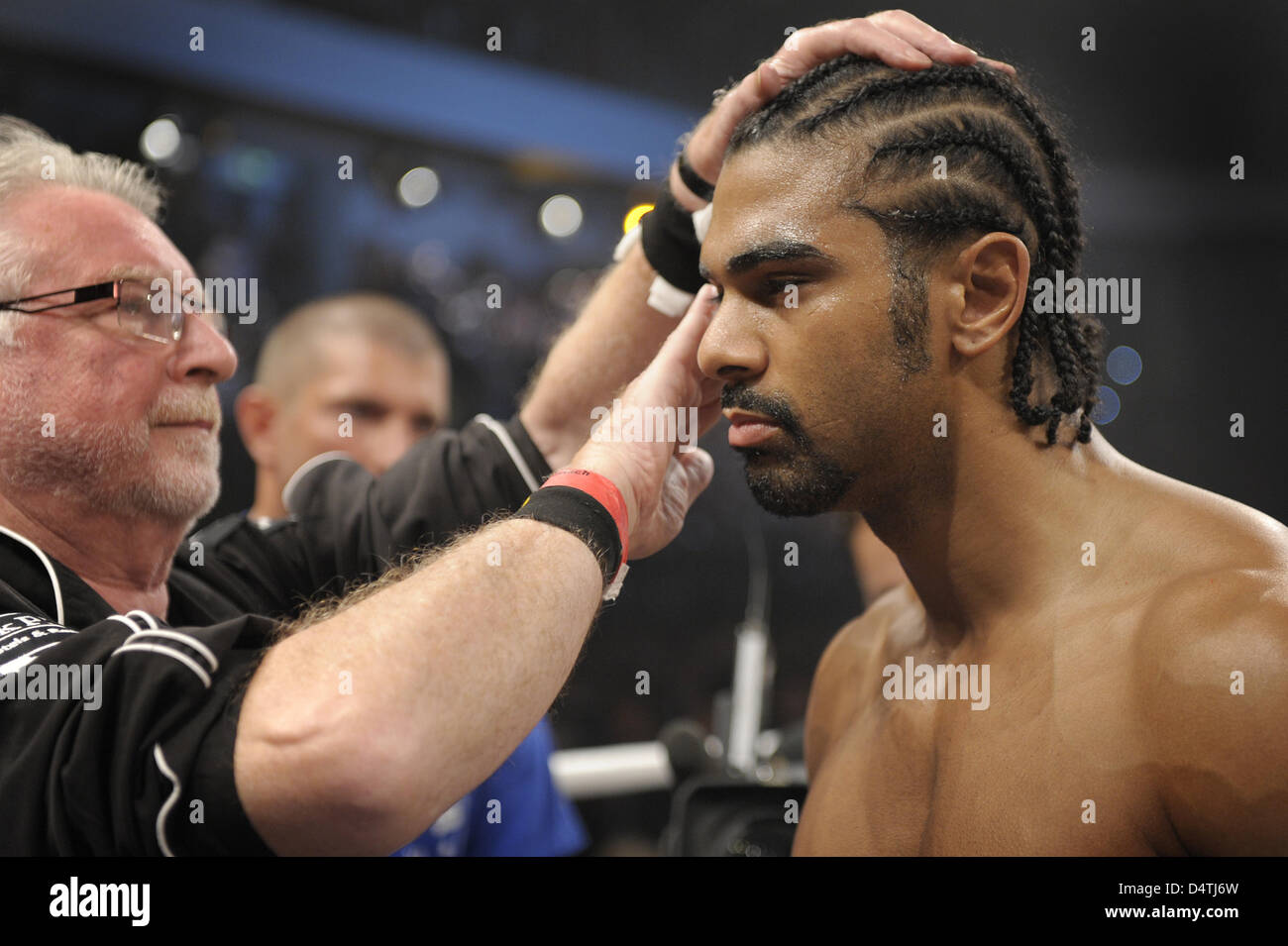 British boxer David Haye (R) pictured prior to the WBA heavyweight ...