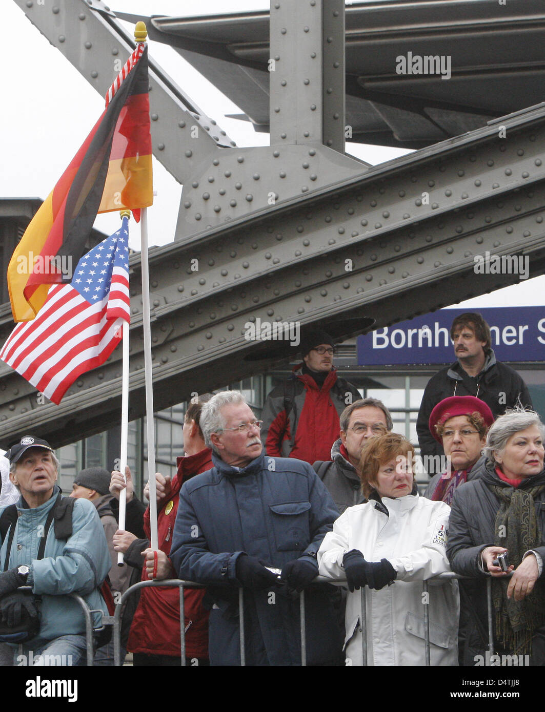 Heaps of people wait at former border crossing station Bornholm Street ...