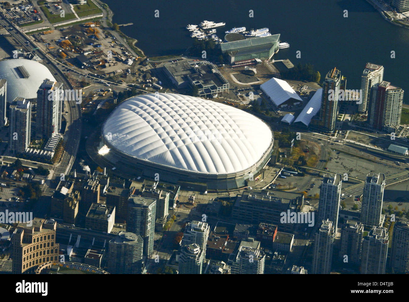 Aerial view of BC Place Stadium which is the setting for the opening ...